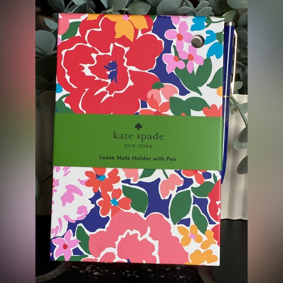 kate spade | Office | Kate Spade Floral Loose Note Holder With Pen Red ...